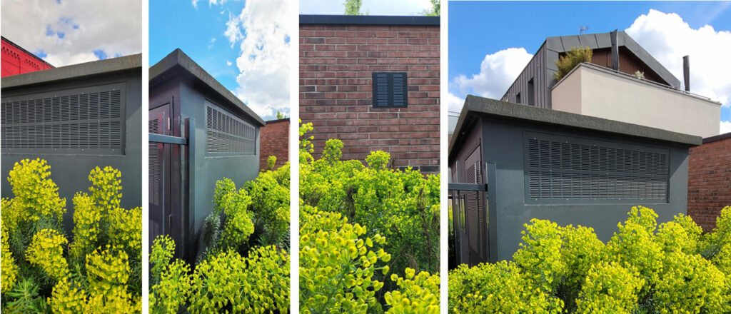 Equipement technique urbain par tôle persienne acier - Ventilation efficace